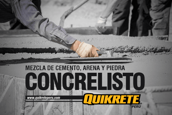 CONCRELISTO. Mezcla seca con cemento, arena y piedra de Quikrete Perú
