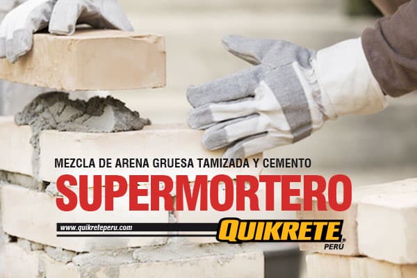 SUPERMORTERO. Mezcla seca de arena y cemento de Quikrete Perú